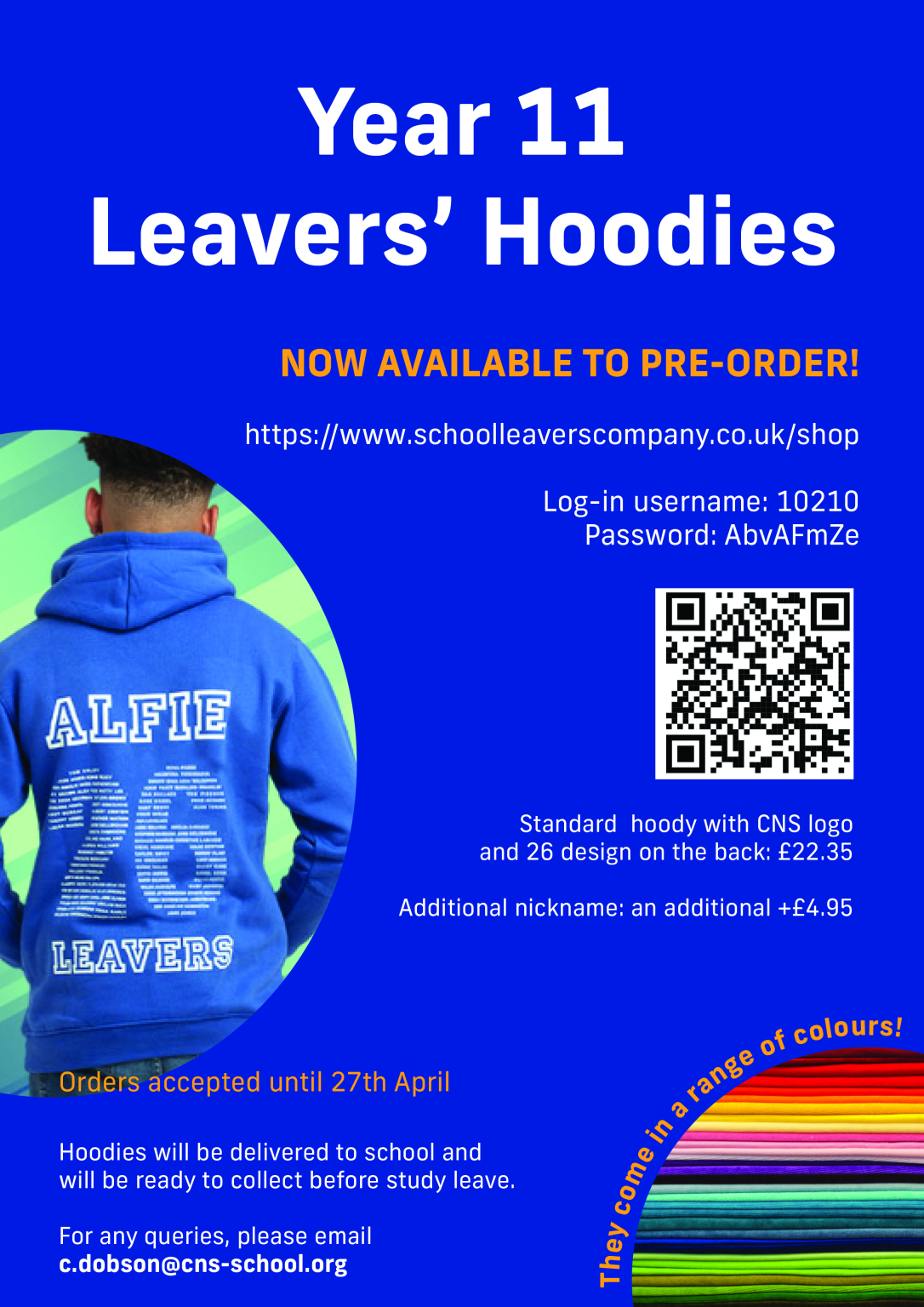 City of Norwich School - Leavers' Hoodies